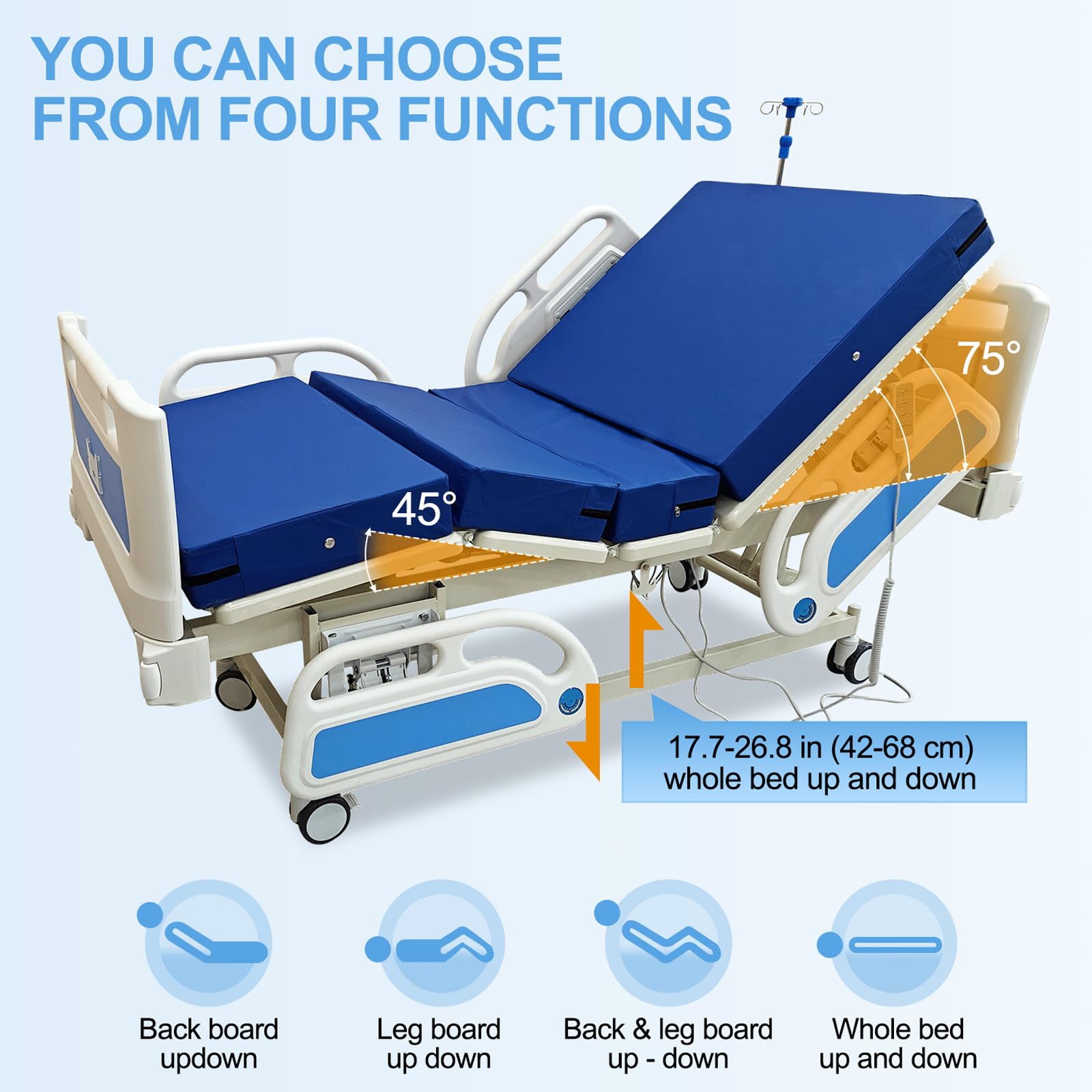Hospital Bed Parts Amazon.com: Premium 5 Function Full Electric