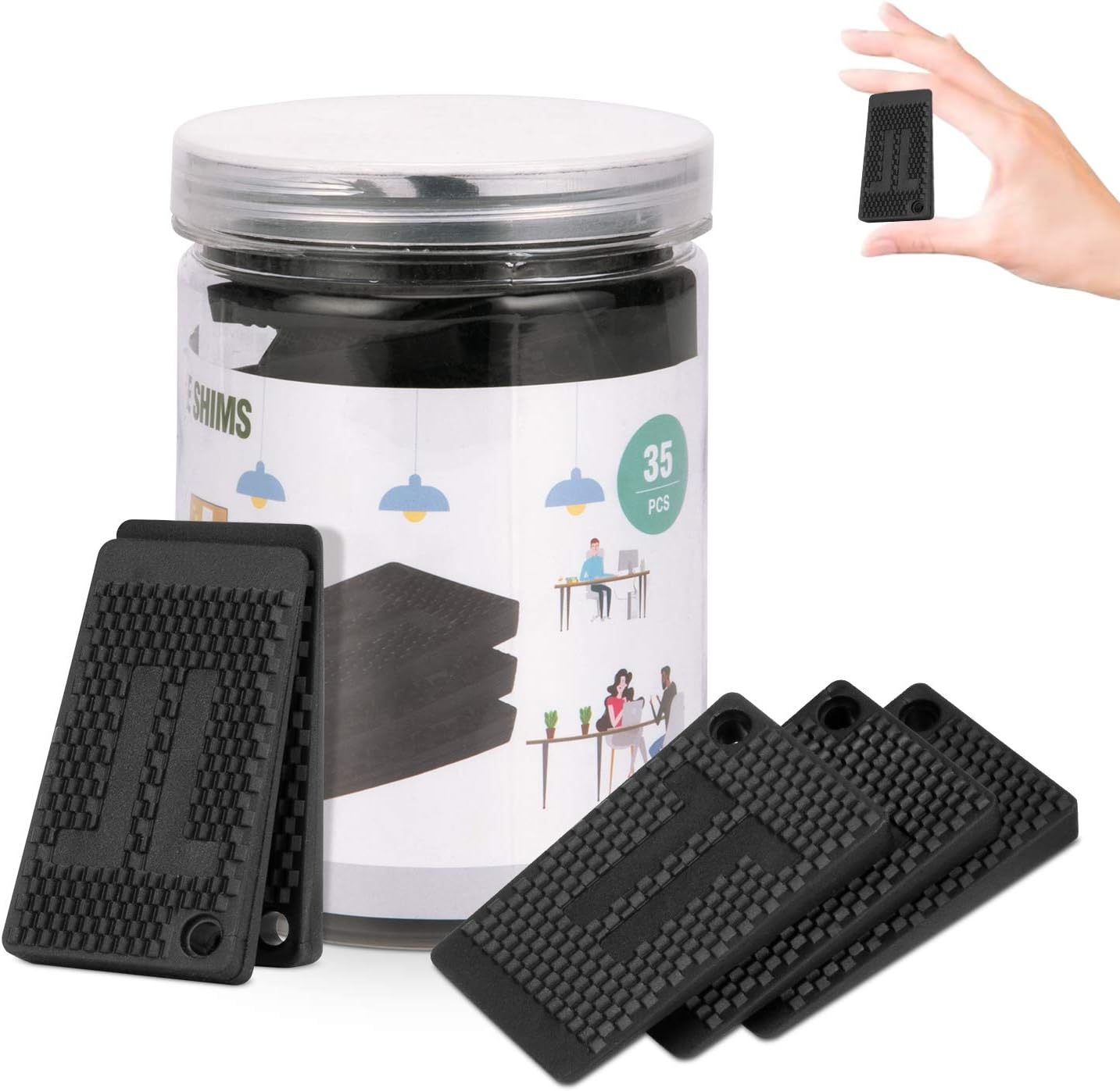 Plastic Shims,Furniture Pads Levelers,35 PC,Strong and Durable DIY ...