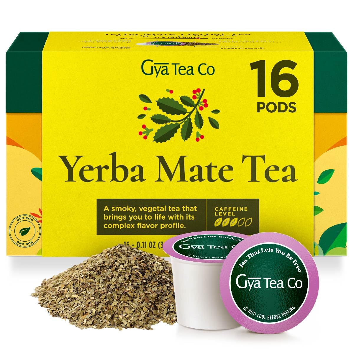 Amazon.com : Gya Tea Co Yerba Mate Herbal Tea Pod (16 ct) - Medium ...