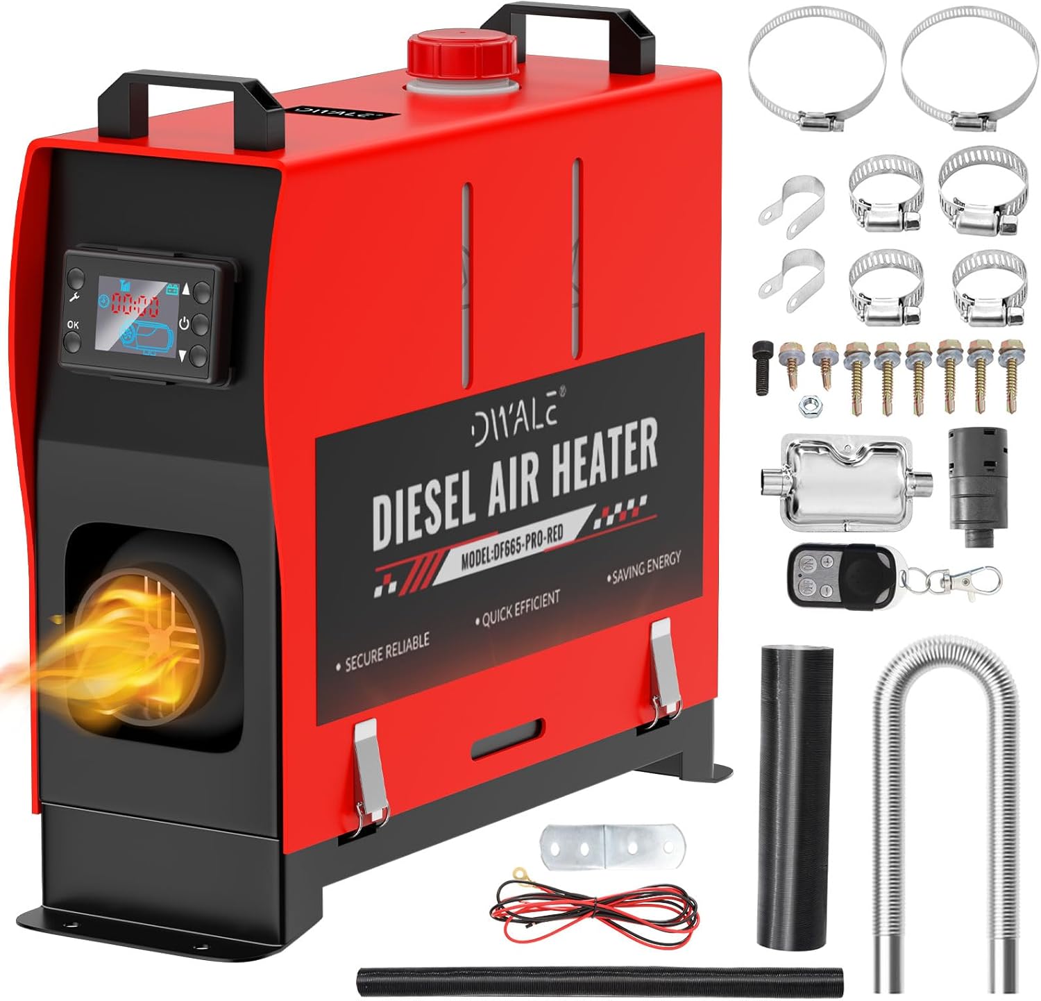 DWALE 12V 8KW Diesel Air Heater, All in One Truck Heater, Portable With ...