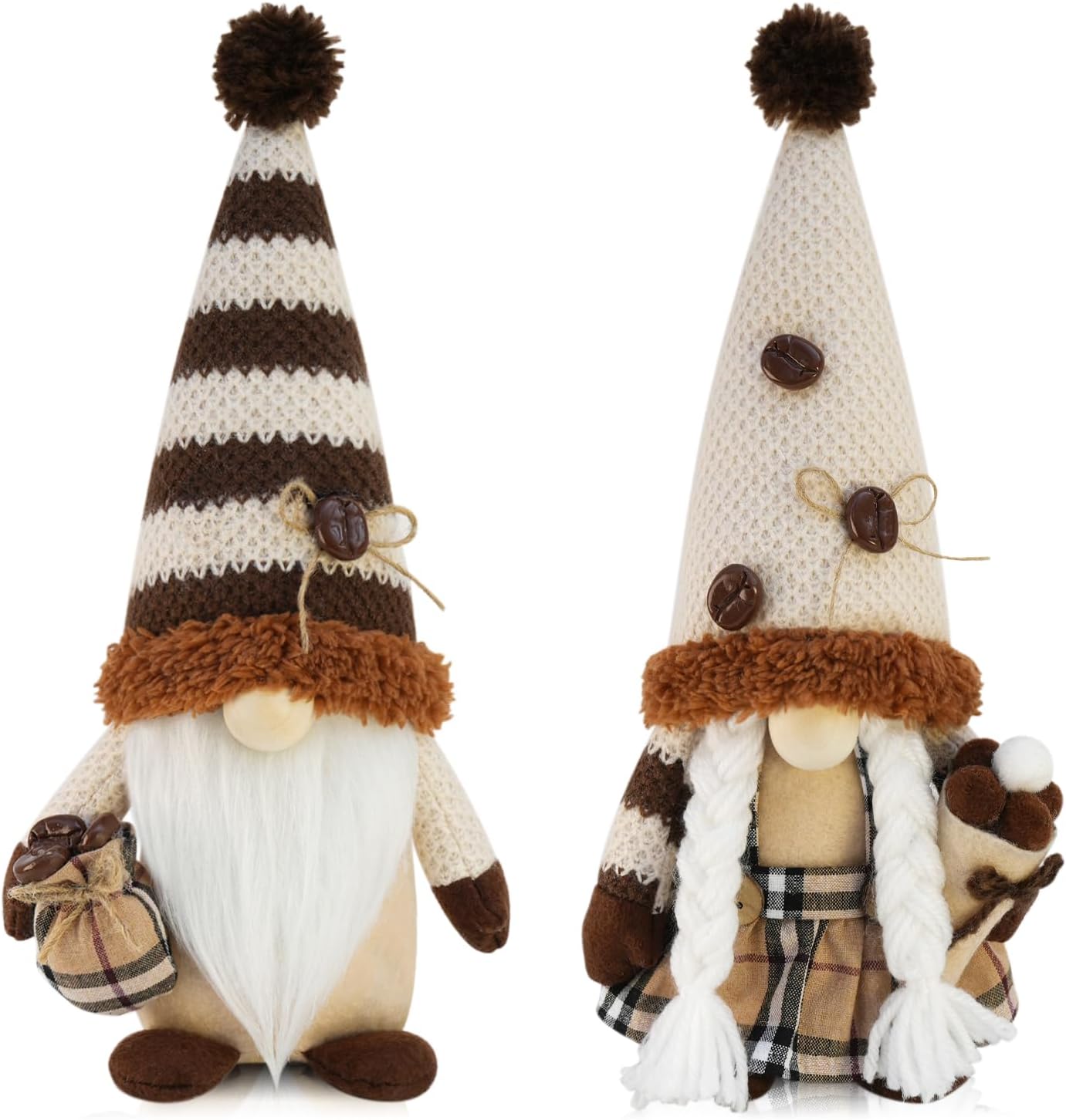 Amazon.com: UCTEK Brown Plush Gnome, Coffee Theme, Christmas Decoration ...
