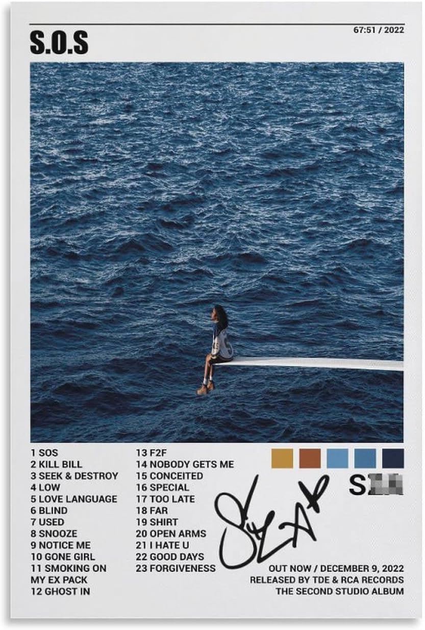 Amazon.com: Ydqkxm Wall Posters Szas Sos Album Cover Poster Music ...