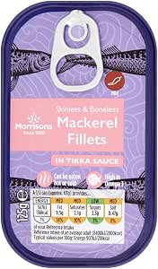 Morrisons Skinless & Boneless Mackerel Fillets in Tikka Sauce, 125g ...
