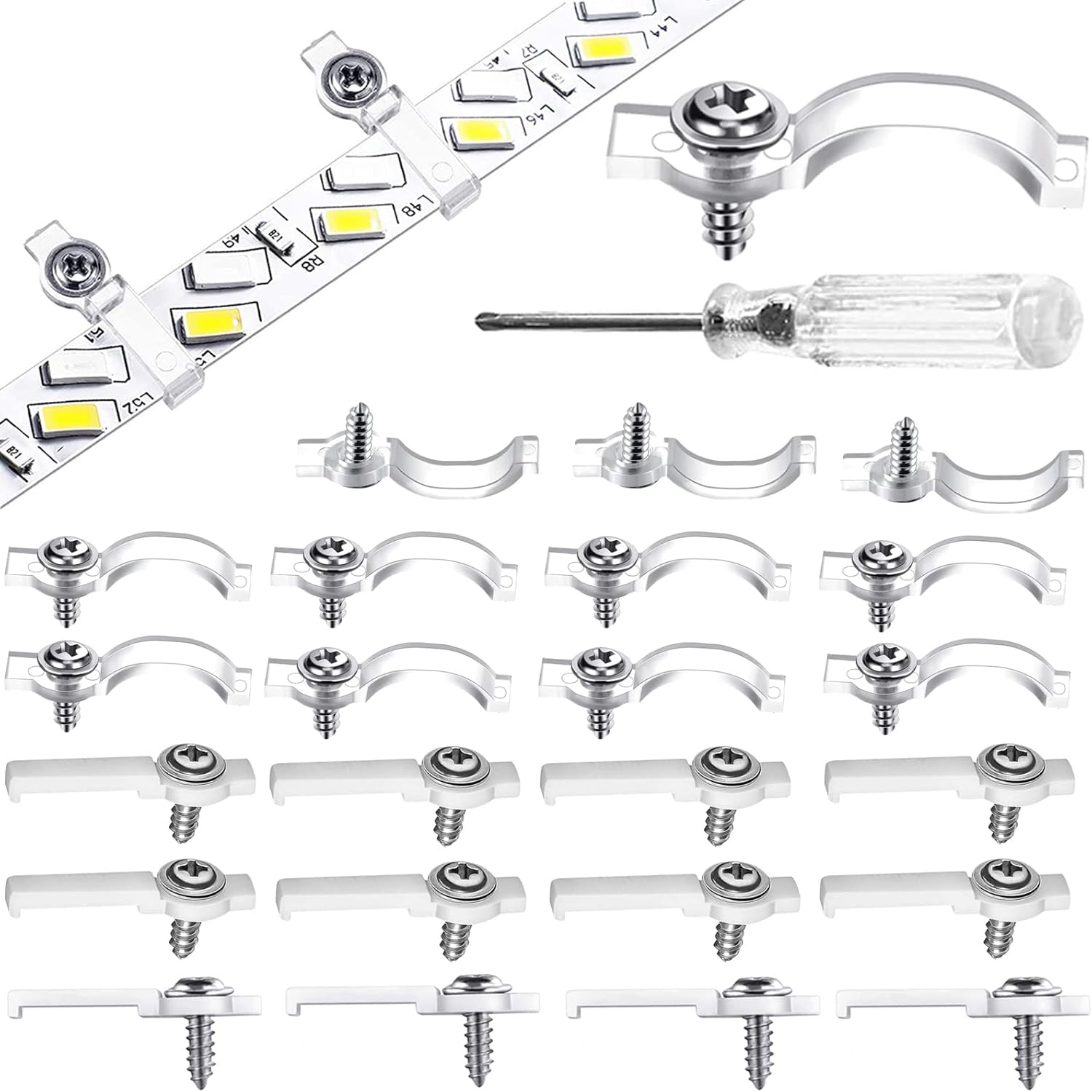 CTDMJ Led Light Strip Clips100Pcs, Led Strip Holder Fastener Led Strip ...