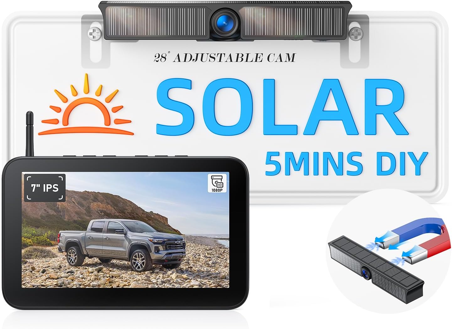 Amazon.com: AUTO-VOX Solar Wireless Backup Camera with 5" 1080P Monitor ...
