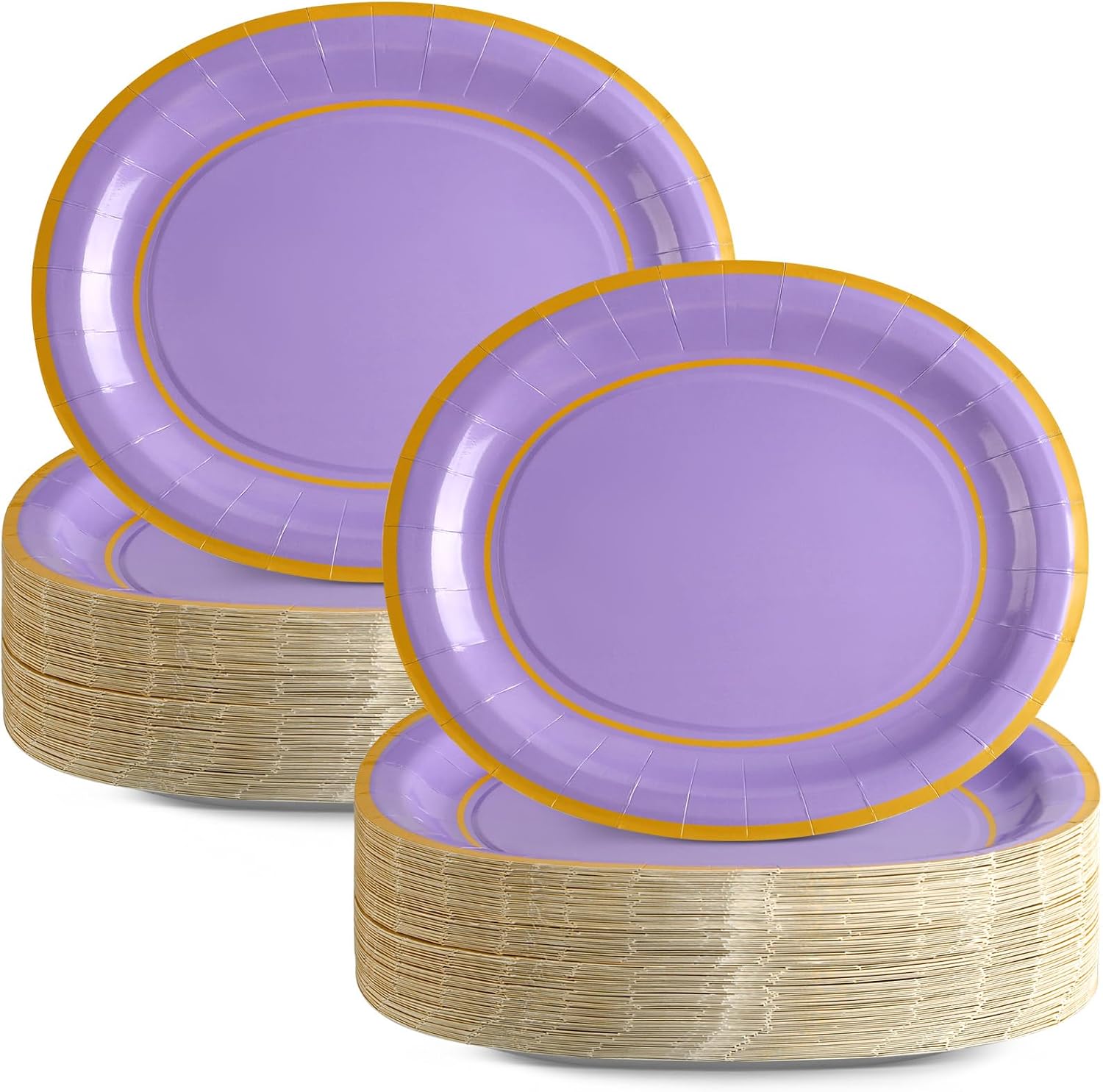 Amazon.com: Uiifan 100 Pcs Oval Paper Plates 10" x 12" Large Oval ...
