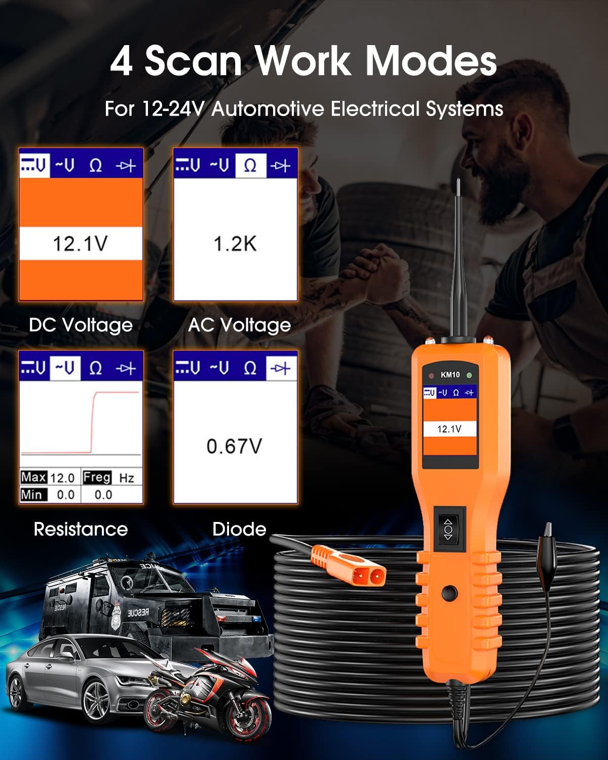 Buy KZYEE KM10 Power Circuit Probe Kit, 12V 24V Automotive Circuit ...