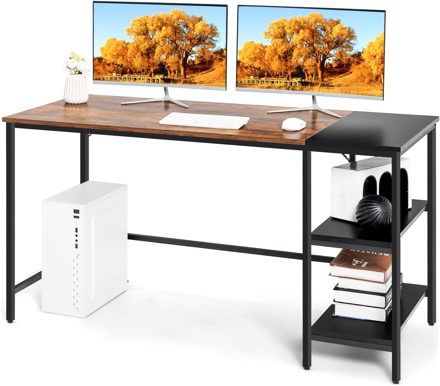 Amazon.com: GLOBALWAY Multifunctional Computer Desk, Industrial Study ...