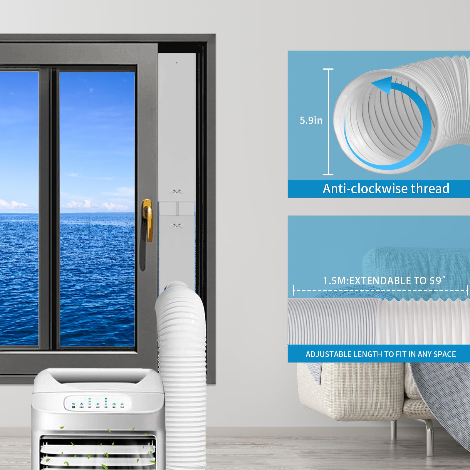 Snapklik.com : KXXFFWS Portable Air Conditioner Window Vent Kit