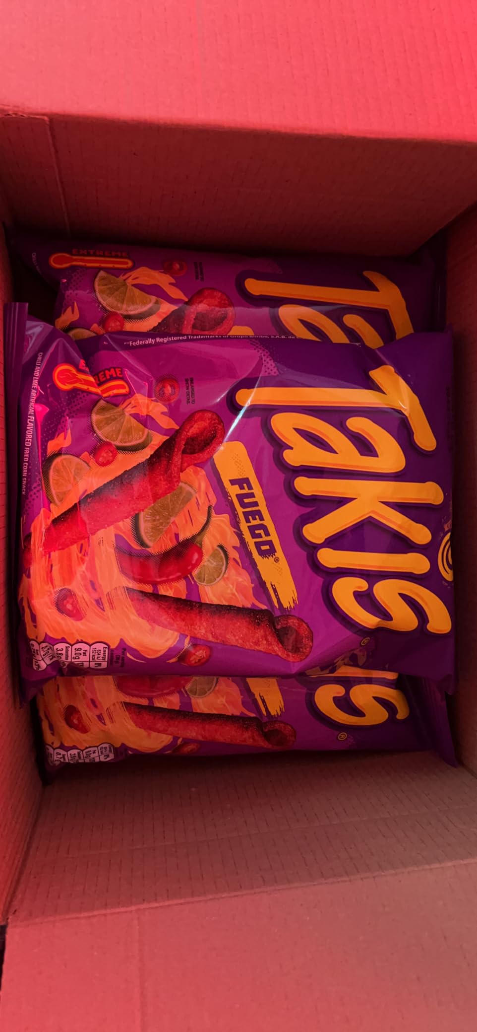 Takis Fuego Chilli and Lime Artificial Flavour Fried Corn Snack 180g ...