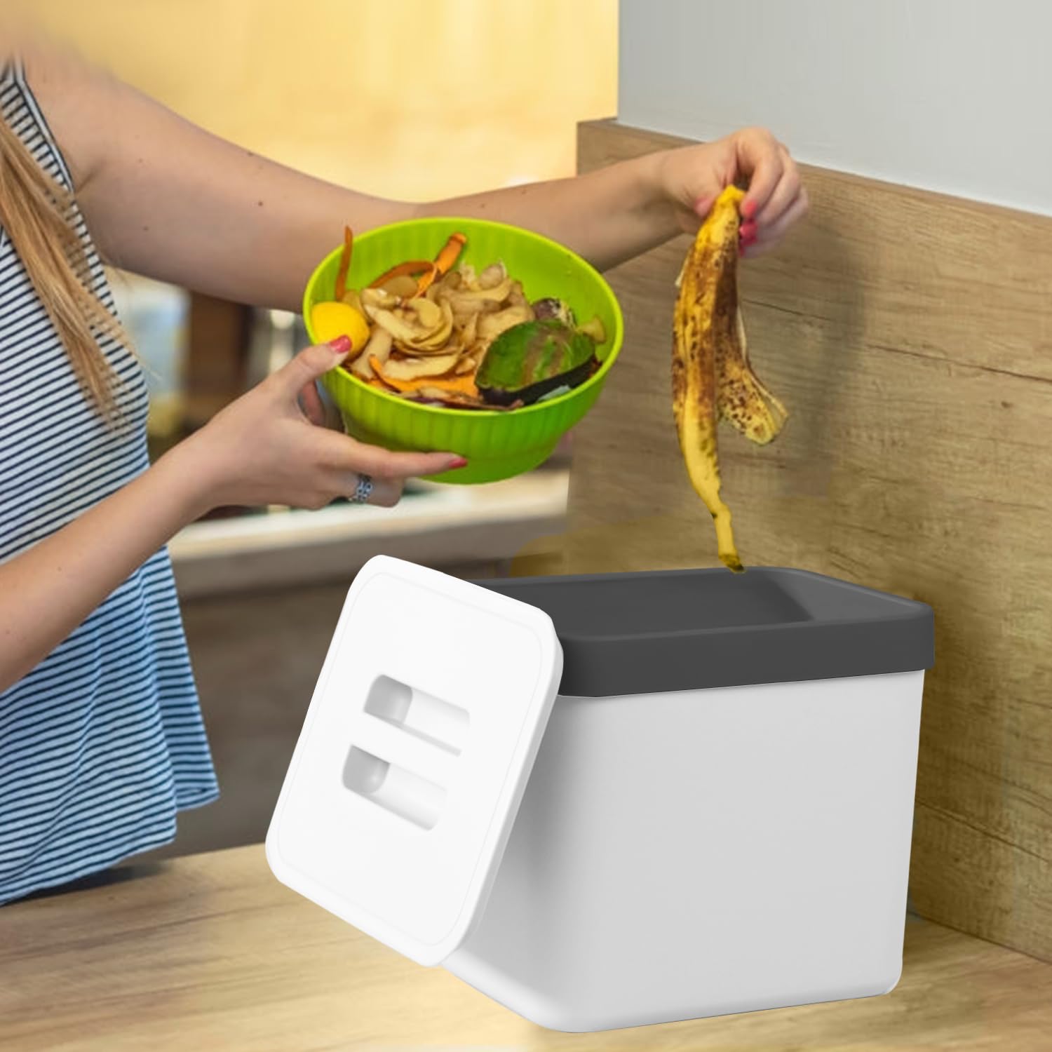 Snapklik.com : Kitchen Compost Bin Countertop, LALASTAR Hanging Trash Can