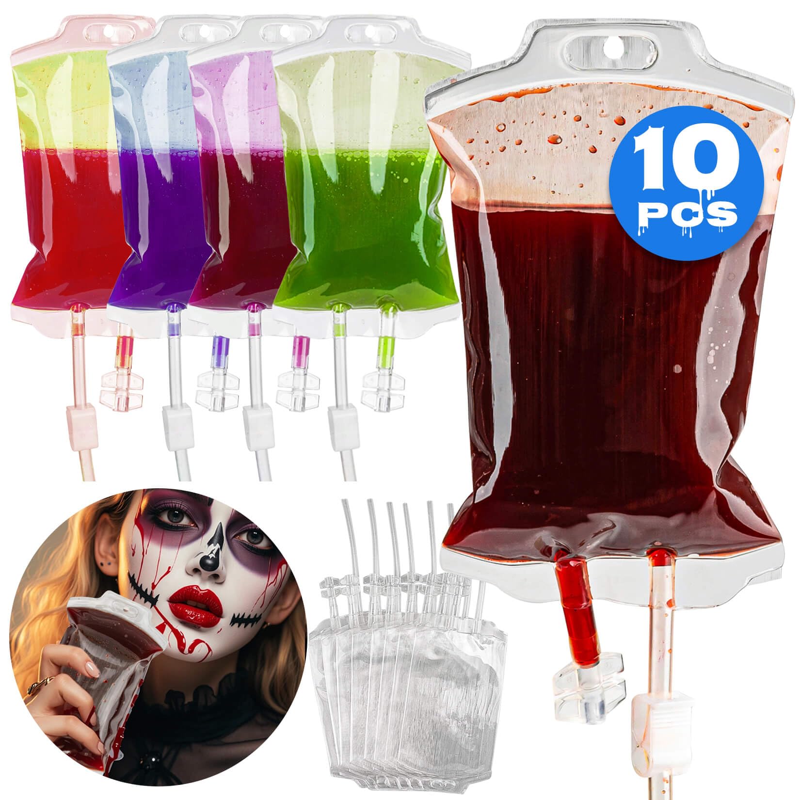 Amazon.com: RAINFLOW Halloween Blood-Bags for Drinks - Halloween Blood ...