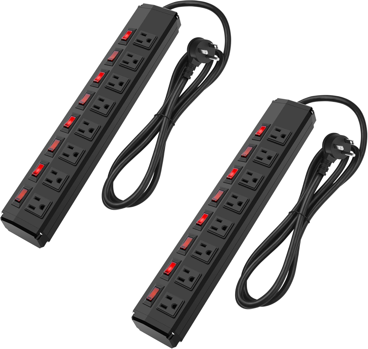 Amazon.com: 2PCS 8 Outlet Heavy Duty Power Strip with 8 Individual ...