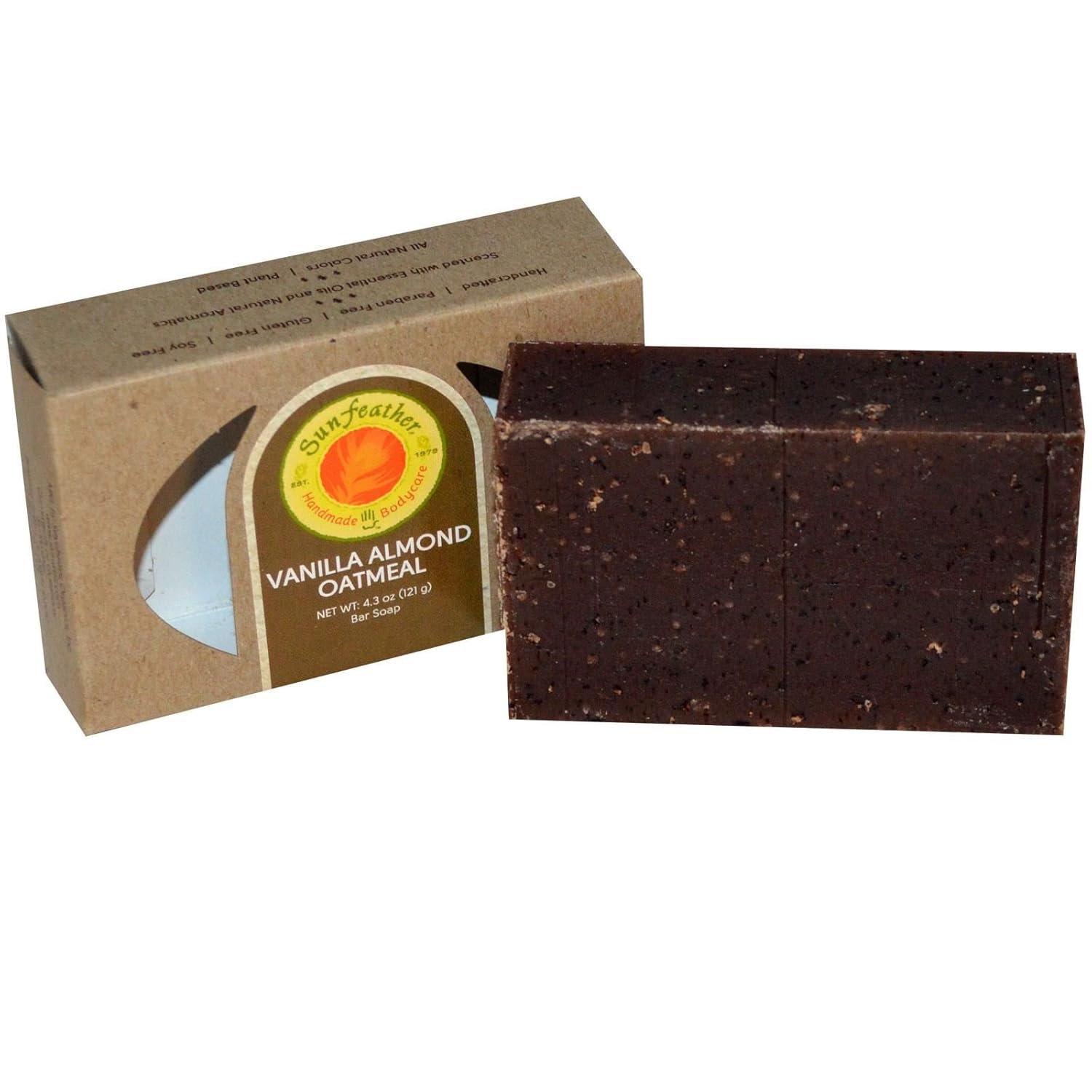 Amazon.com: SunFeather Bar Soap, Vanilla Almond Oatmeal, 4.3 Ounce ...