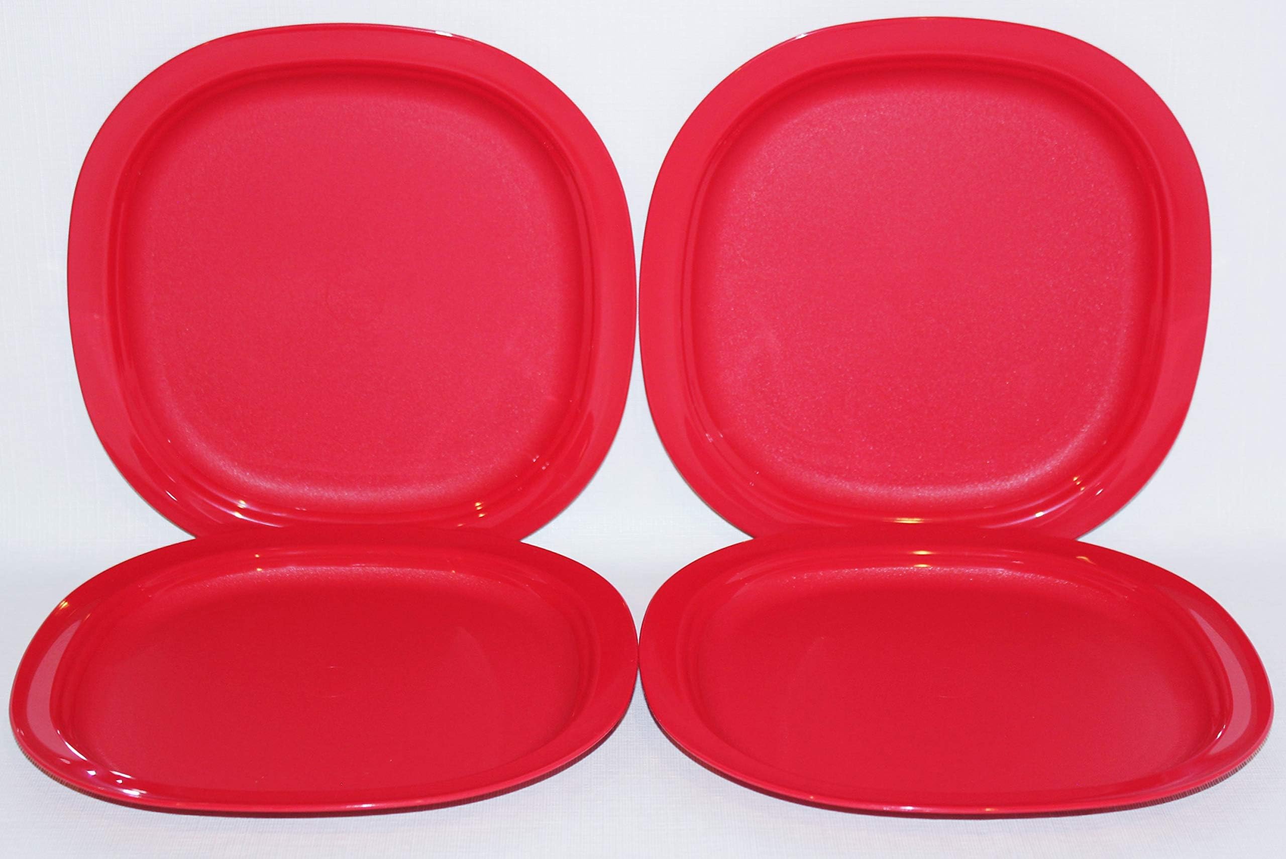 Amazon.com | Tupperware Set of 4 Microwave Luncheon Plates 9.5" Square ...
