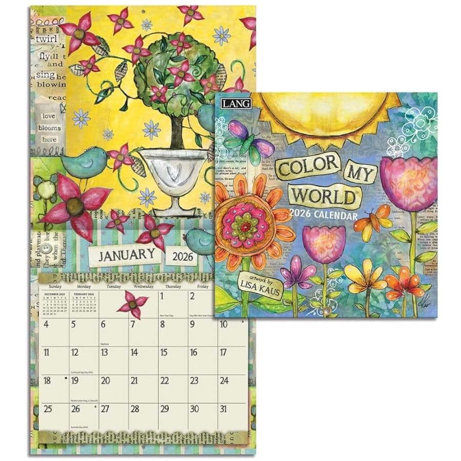 Snapklik.com : Lang, Color My World 2026 Mini Wall Calendar, 7 X 7, 12 ...
