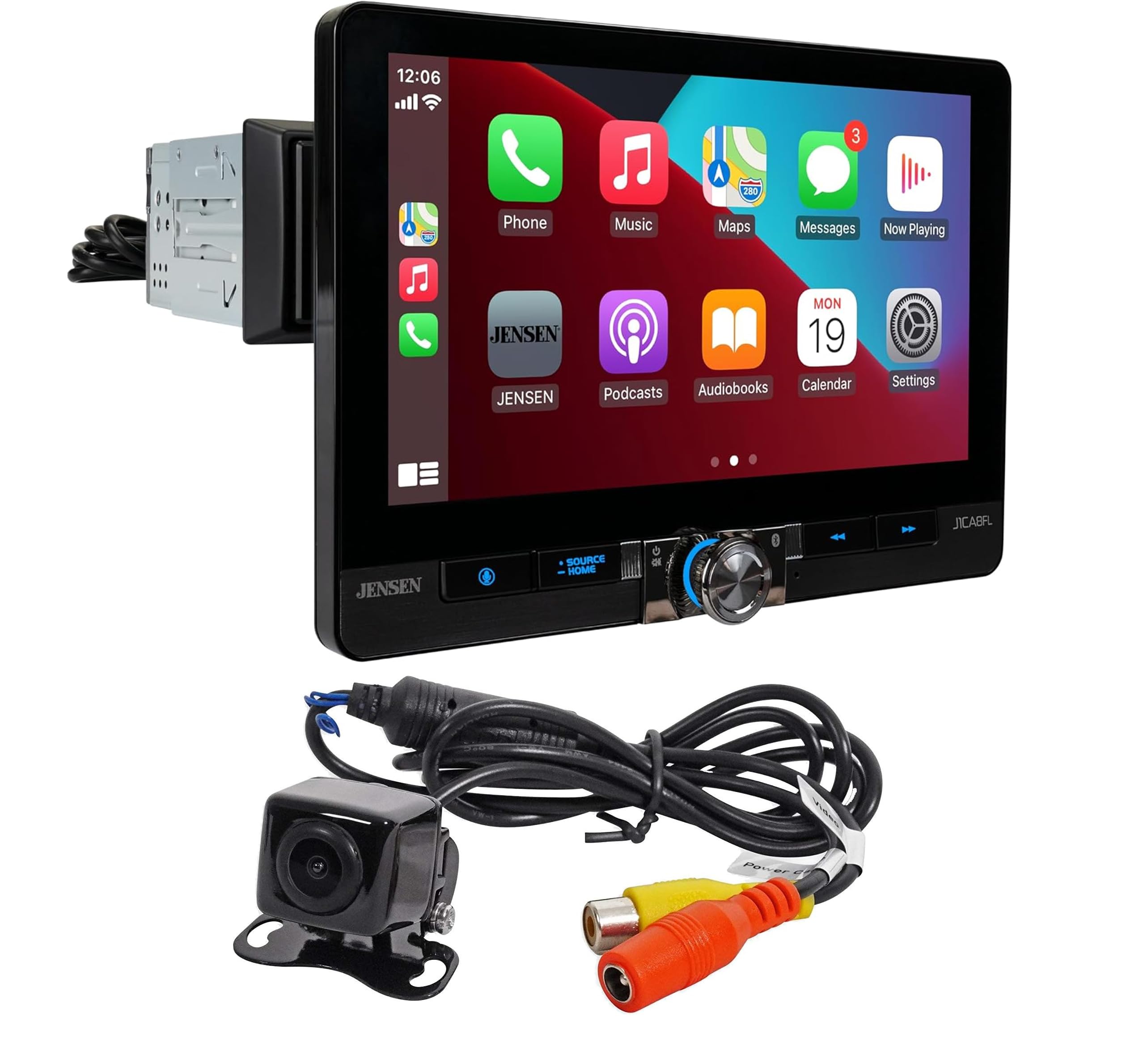 Amazon.com: JENSEN J1CA8FL 8-inch Car Stereo & BUCAM100J Backup Camera ...