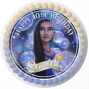Amazon.com: Cakecery Asha Cute Edible Cake Topper Sheet Image Print ...