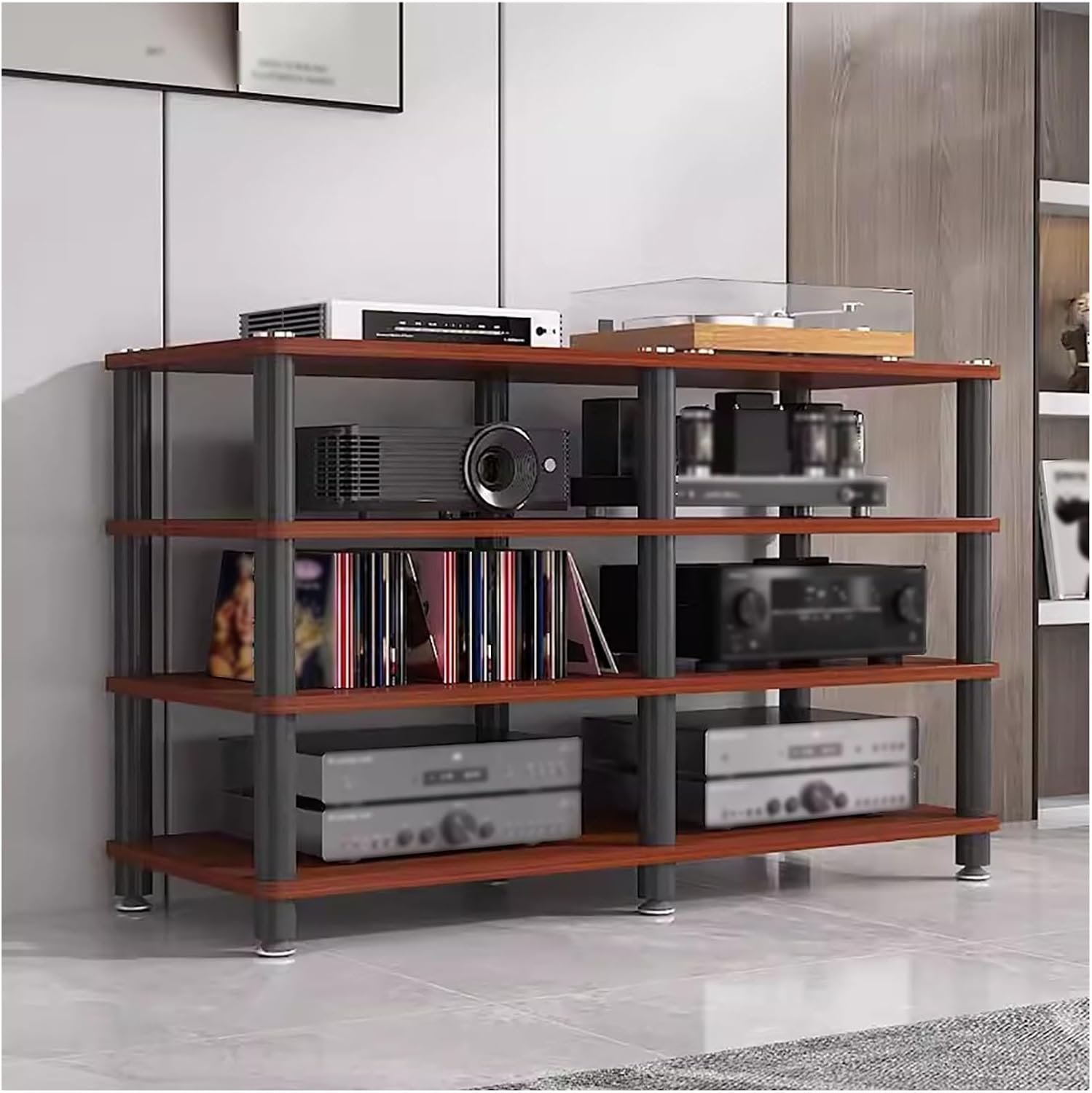 Hifi Racks 4 Tier Home Entertainment Media TV Stereo Stand, Corner ...