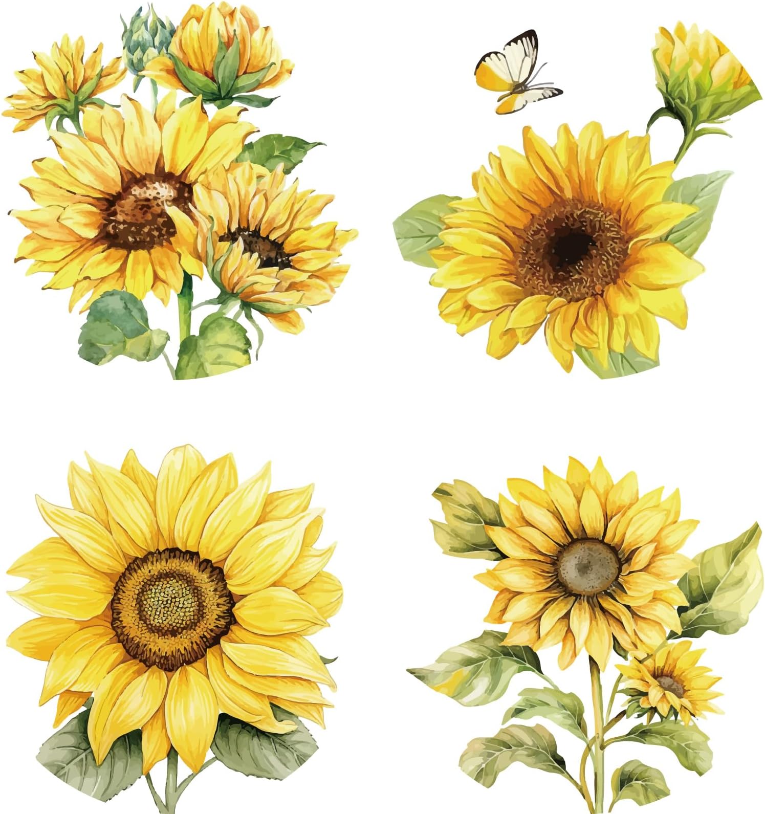 Amazon.com - Beautiful Full Color Yellow Sunflower Sticker USA Made ...