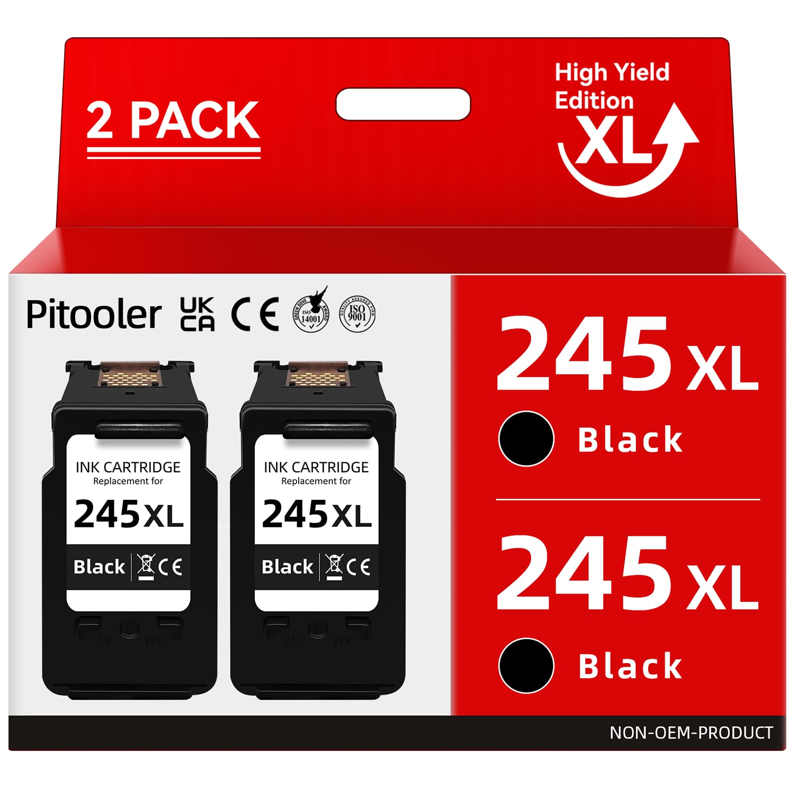 Pitooler for Canon 245XL Black Ink Cartridge Compatible for Canon ...