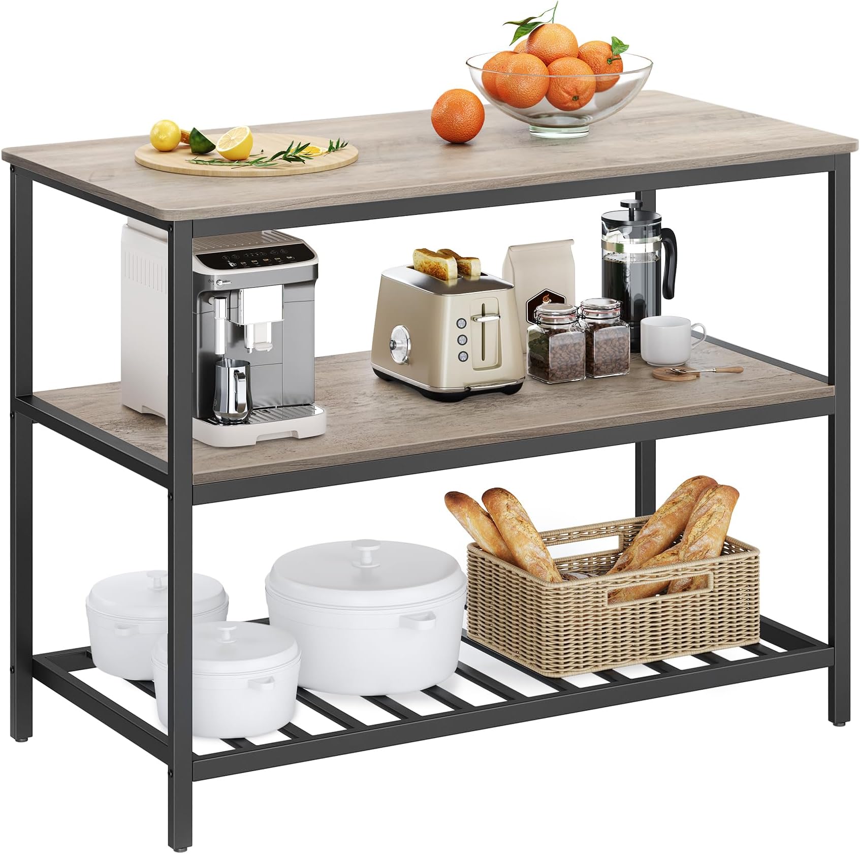 Amazon.com: PayLessHere 3 Tier Kitchen Island Kitchen Storage Kitchen ...