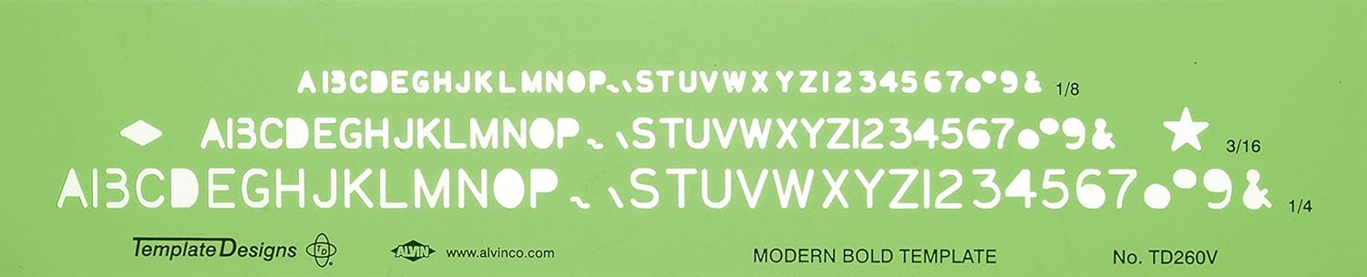 Amazon.com: ALVIN TD260V, Modern Bold Lettering Guide Template, Drawing ...
