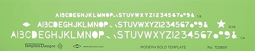 Amazon.com: ALVIN TD260V, Modern Bold Lettering Guide Template, Drawing ...