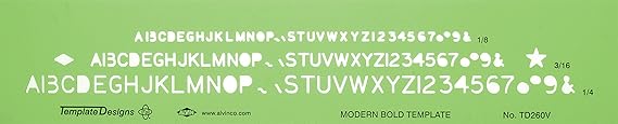 Amazon.com: ALVIN TD260V, Modern Bold Lettering Guide Template, Drawing ...