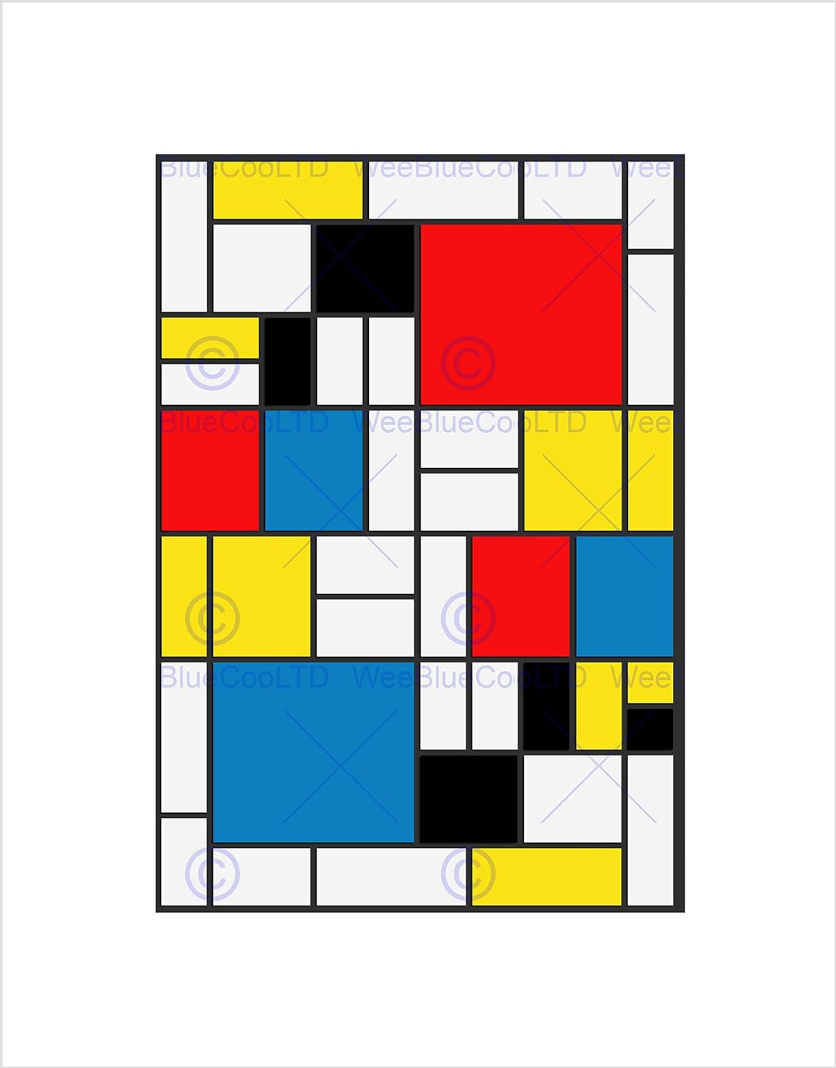 Amazon.com: Mondrian Abstract Cubes Squares Old Master Art Print Mount ...