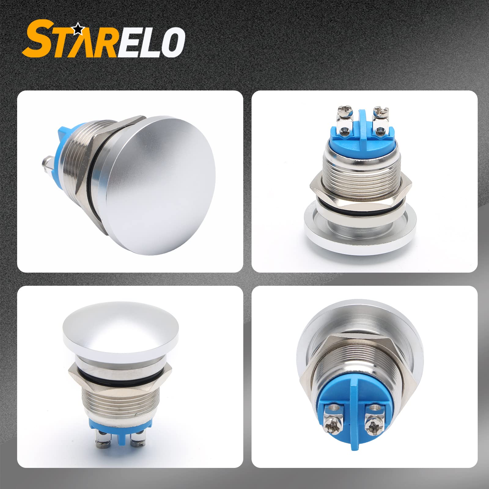 Snapklik.com : 19mm Momentary Push Button Switch Mushroom Head ...
