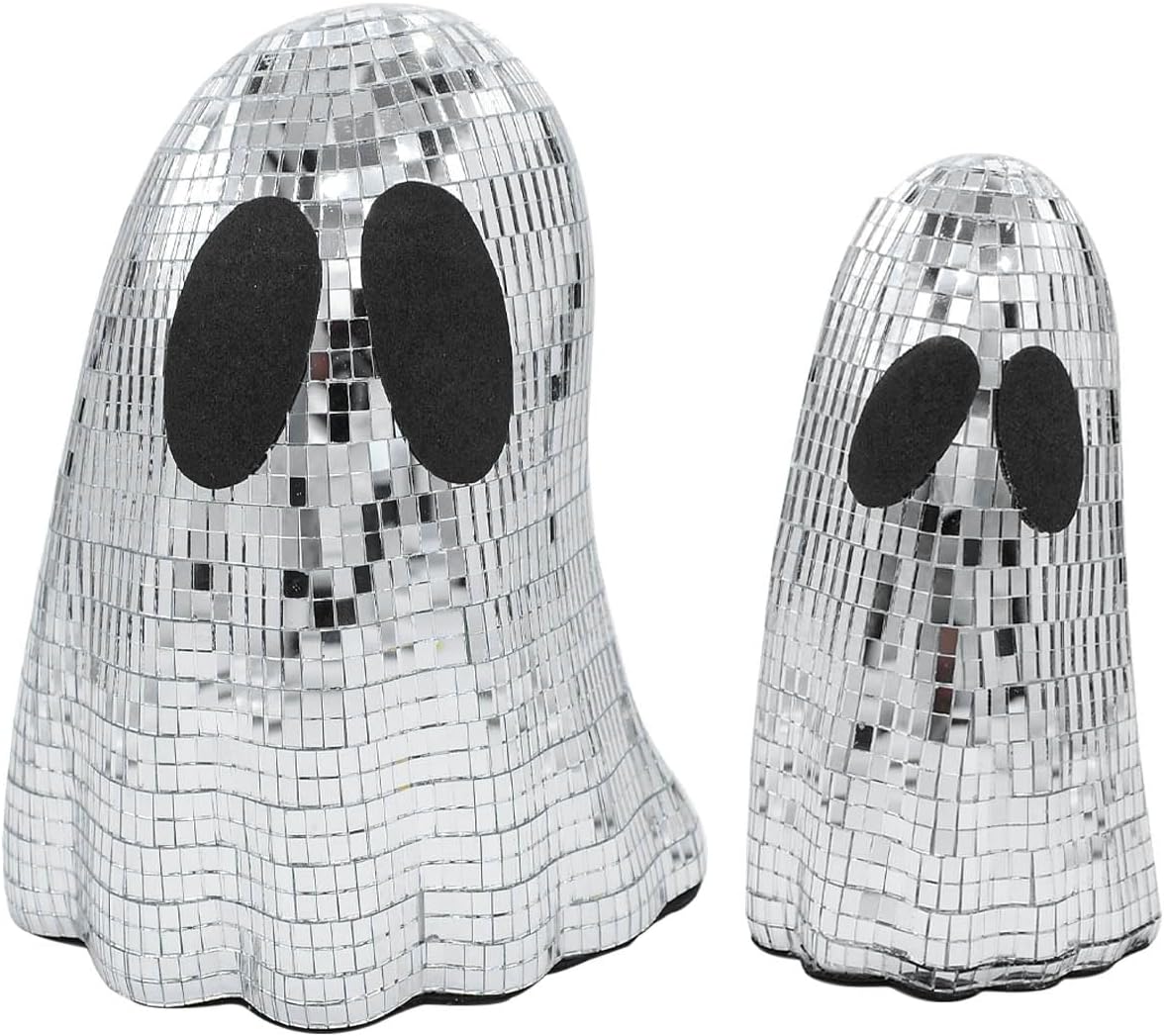 Amazon.com: 2 Pcs Halloween Disco Ghost Decor Ghost Disco Ball Table ...