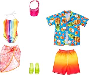 Amazon.com: Barbie & Ken Fashions 2-Pack Clothing & Accessories Set, 1 ...