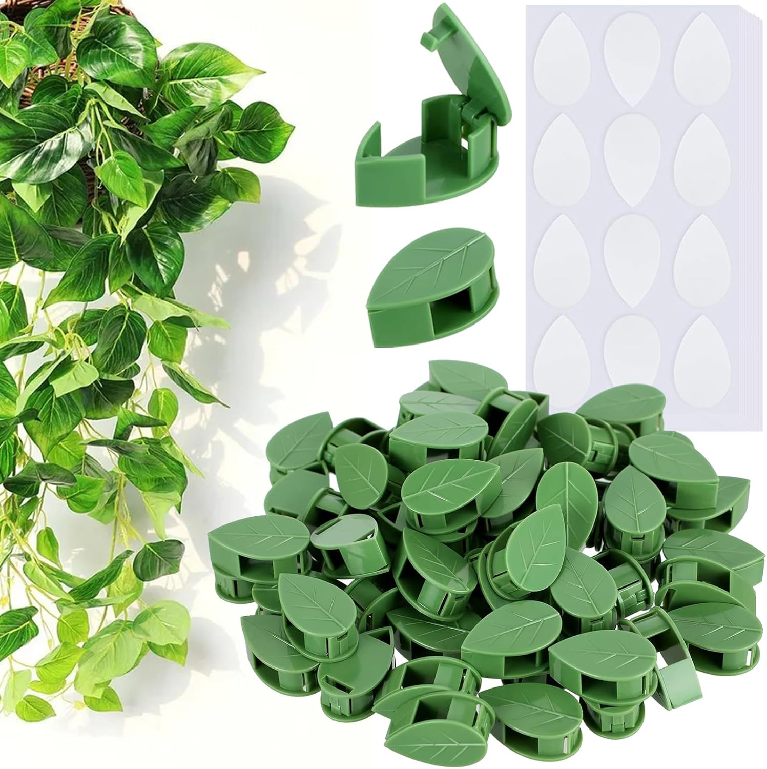 Amazon.com : CllyCnny 60PCS Plant Wall Clips with Self Adhesive ...