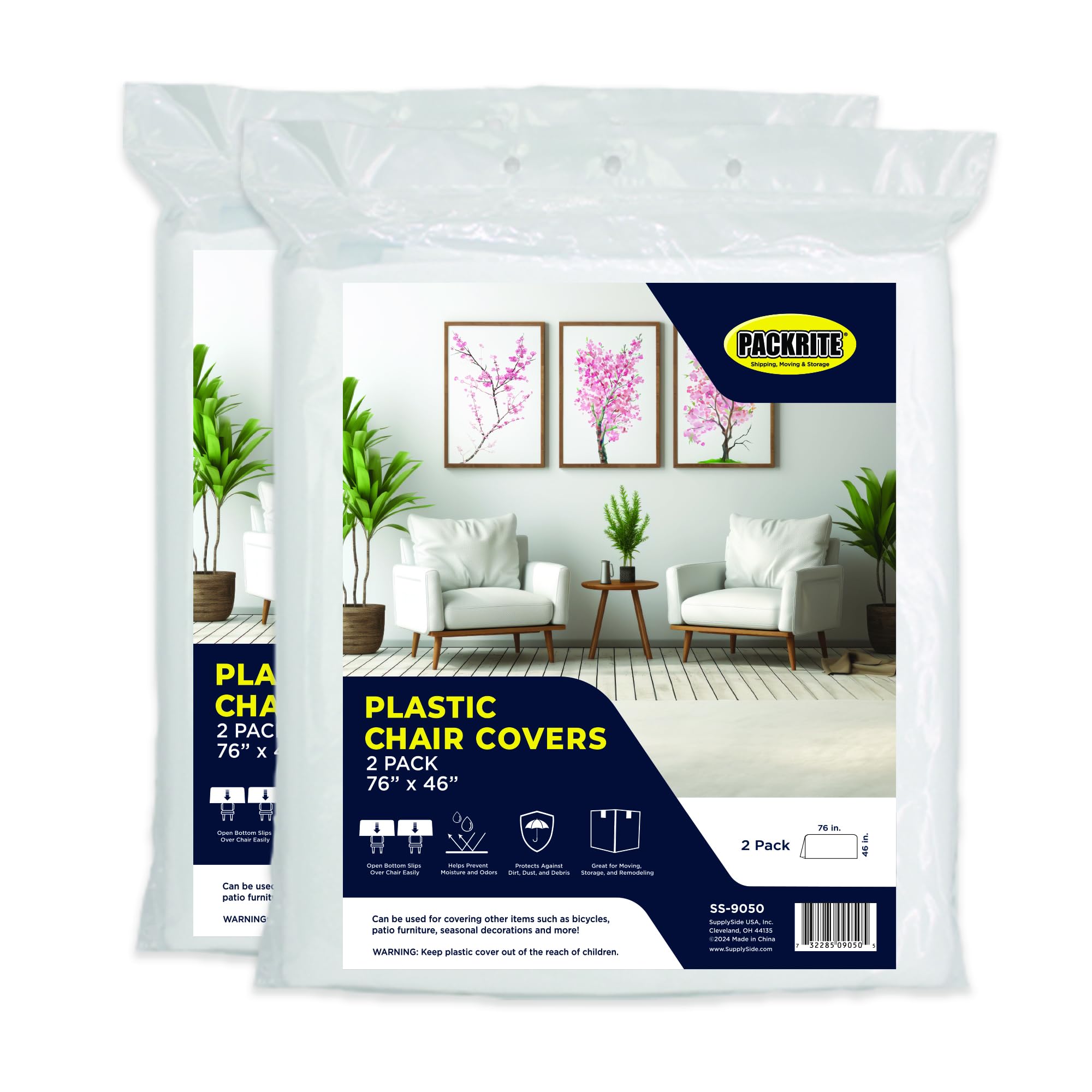 Amazon.com : PackRite Plastic Chair Covers, 2 per Pack, 2 Packs Total : Patio, Lawn & Garden