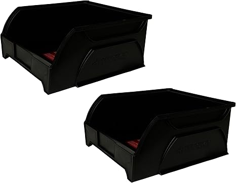 Amazon.com: Husky 5 in. H x 11 in. W Stackable Garage Storage Bin - 2 ...