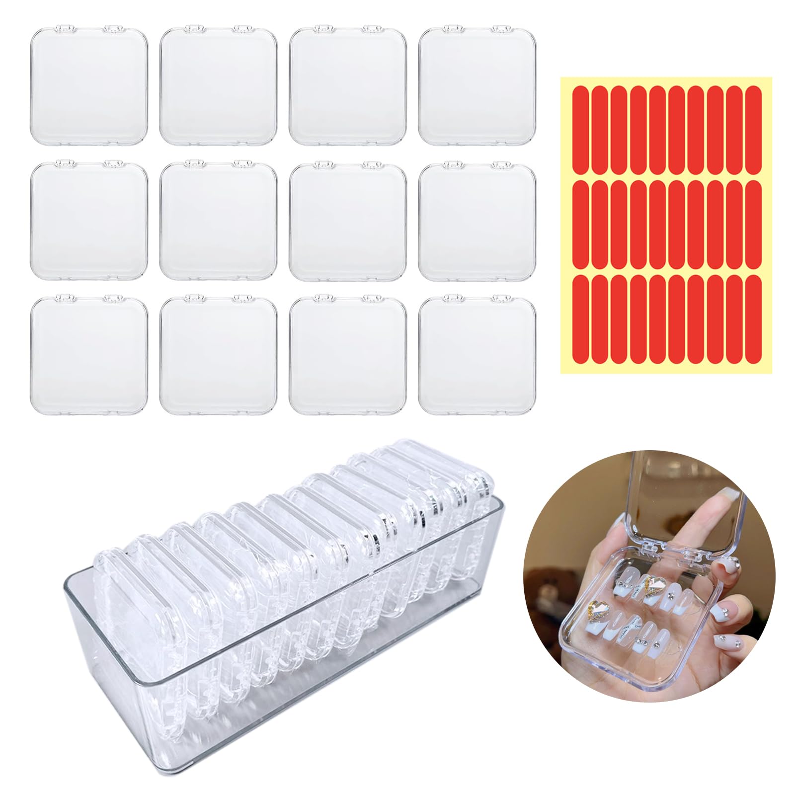 Amazon.com: 12Pcs Press on Nail Packaging Boxes, False Nail Container ...