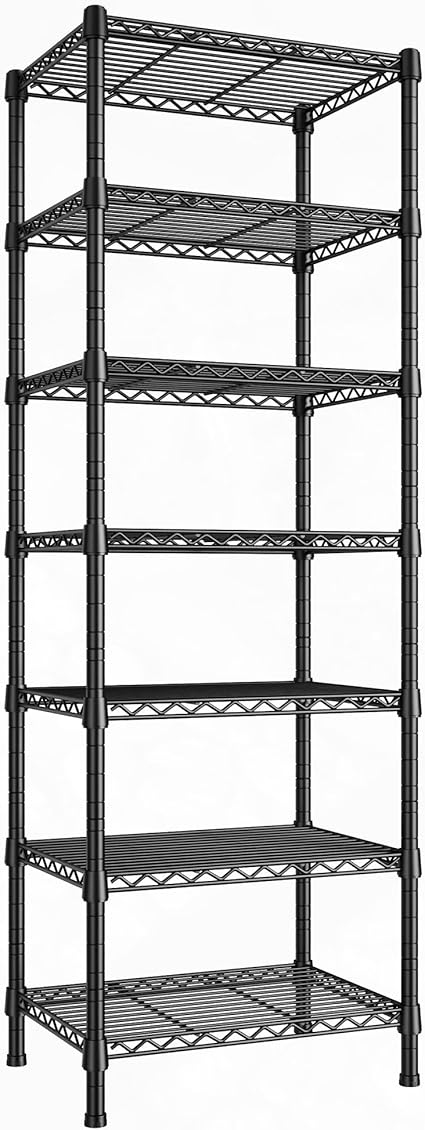 Amazon.com: REIBII 7-Tier Metal Shelving Unit, 71’’H x 18’’W x 18’’D ...