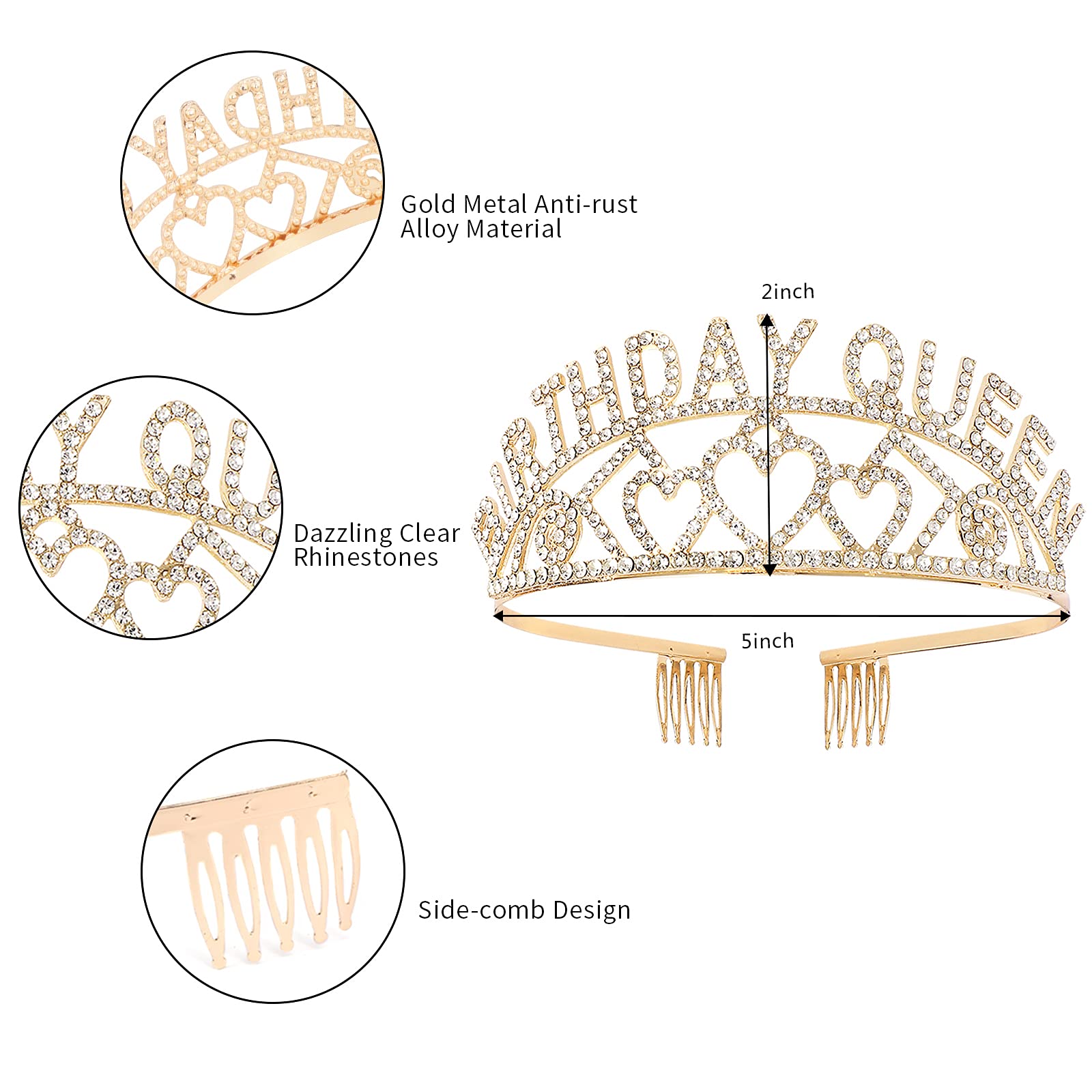 Snapklik.com : CIEHER Birthday Crown & Tiara Kit For Women & Girls ...