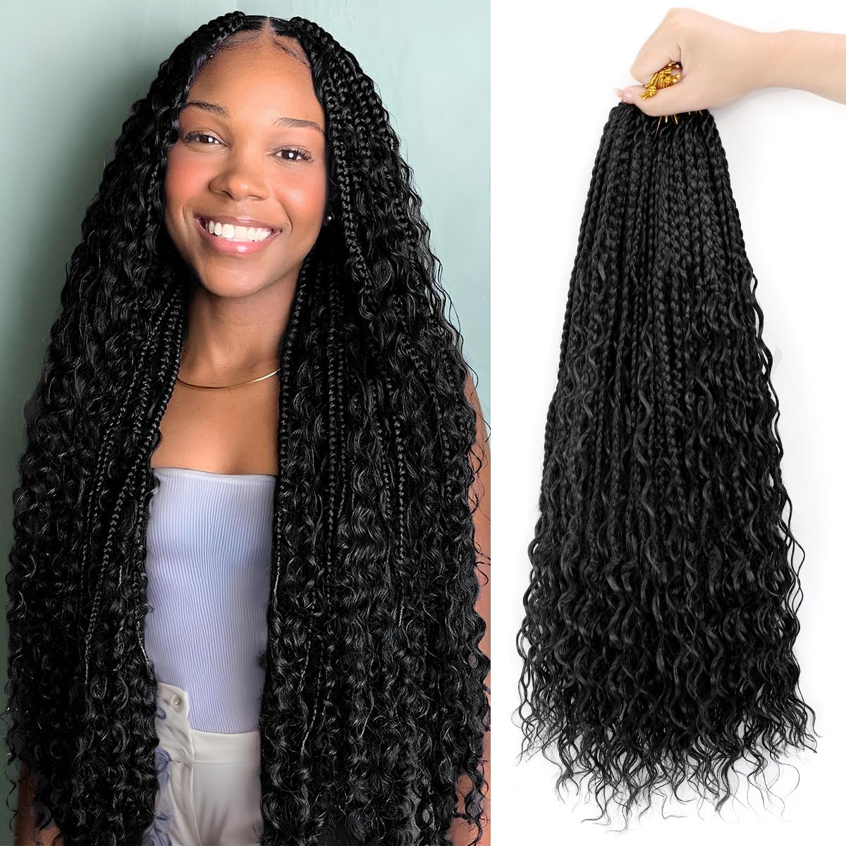 Amazon.com : Vustbeauty 9 Packs Boho Box Braids Crochet Hair 24 Inch ...