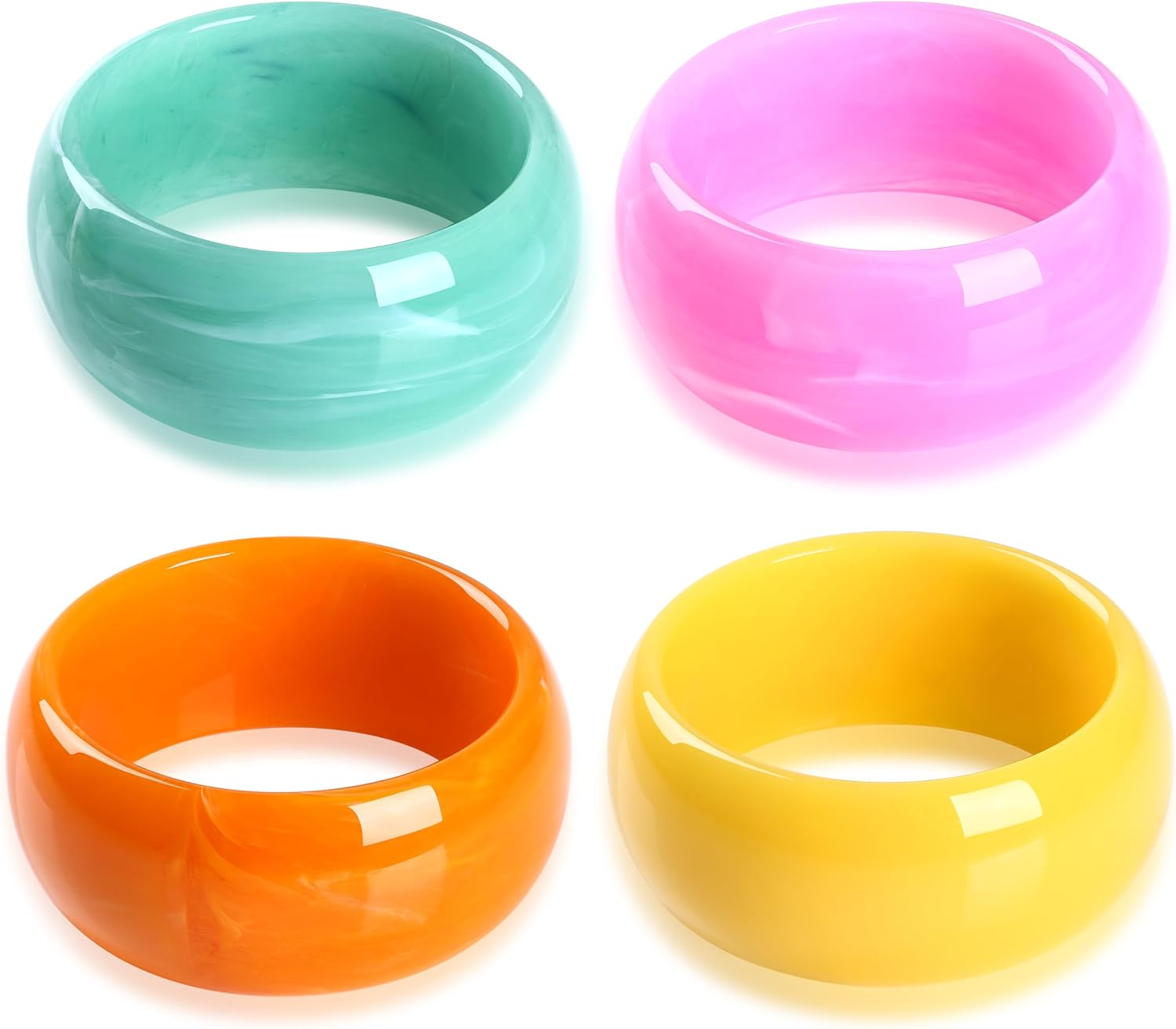 Amazon.com: ALEXTINA 4Pcs Acrylic Bracelets for Women Chunky and ...