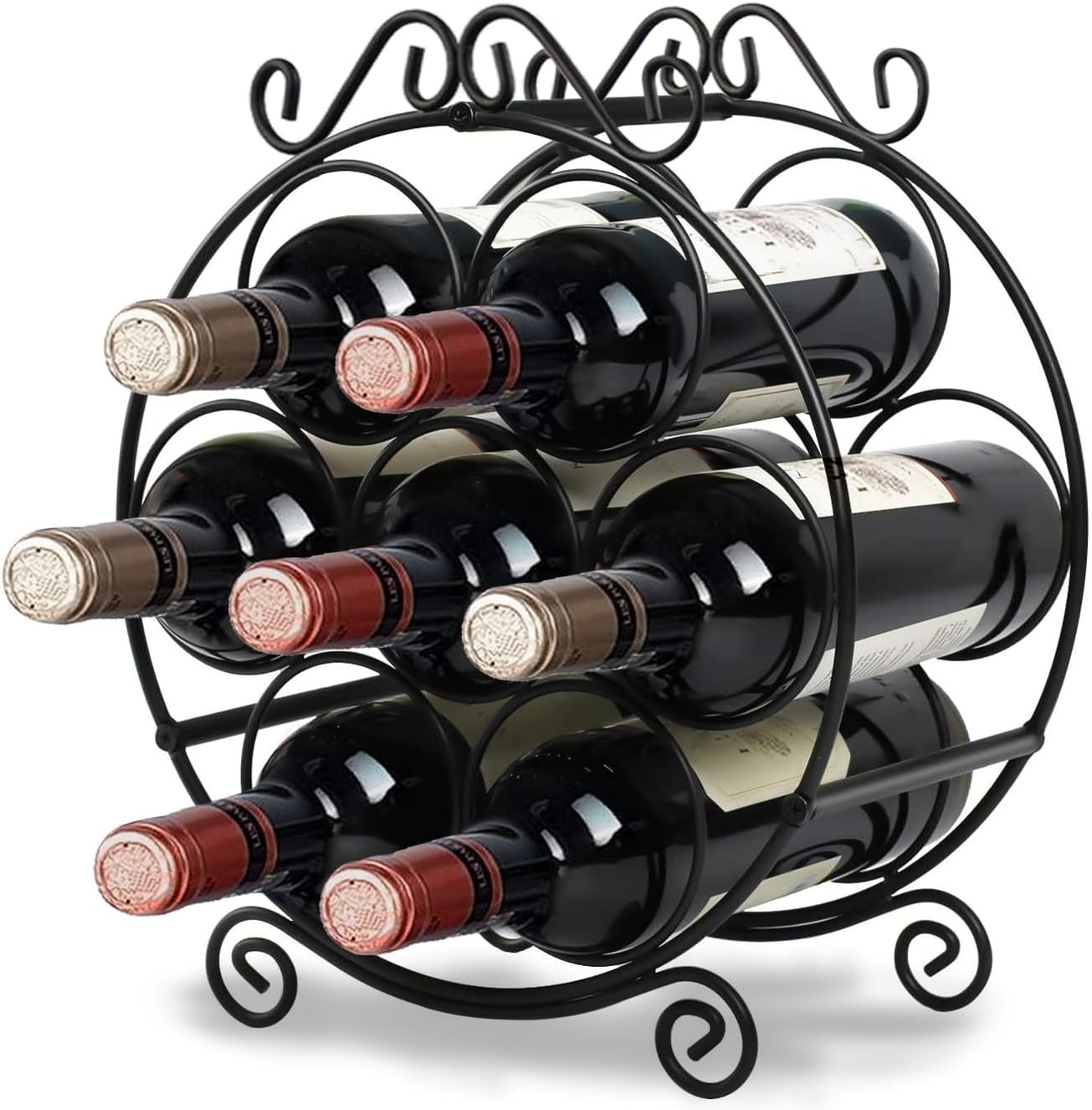 Amazon.com: Maypes 7-Bottle Countertop Wine Rack 13x12x6.5 in., Iron ...