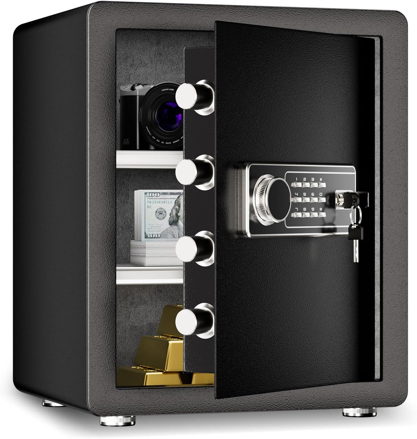 NICOMOW Safe Box,Safe with Dual Alarms and LED Lights and Numeric ...