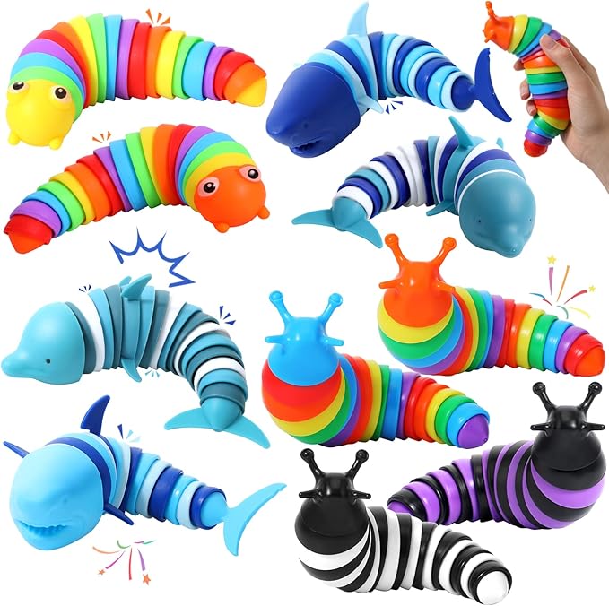 Amazon.com: 10 Pieces Slug Toy, Sensory Fidget Toy for Teens Adults ...