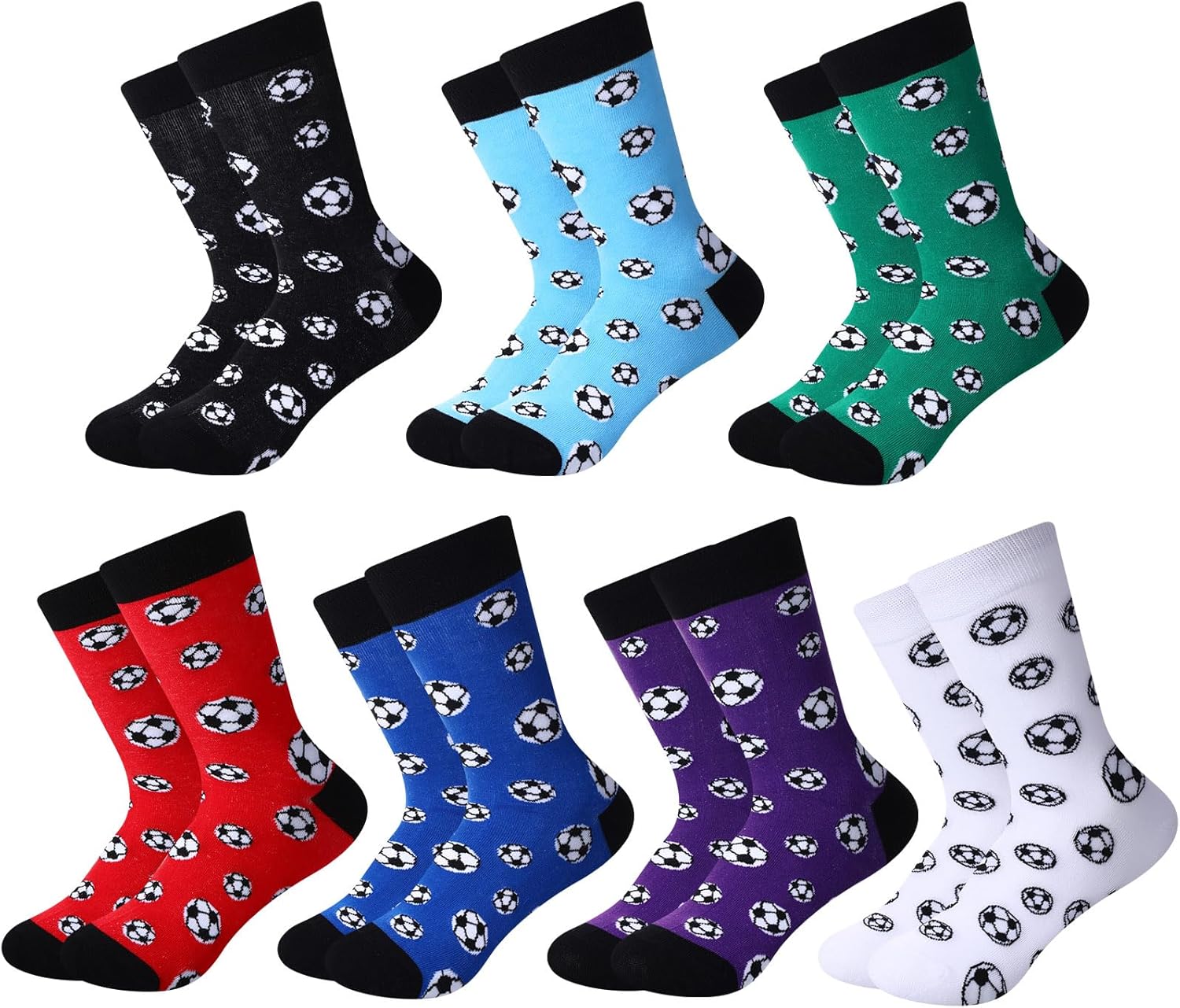 Amazon.com: HooLing 7 Pair Novelty Football Soccer Socks for Kid ...