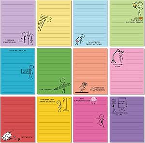 Amazon.com : Saypacck 12 Pcs Funny Sticky Notes for Work 4x3 Inches ...