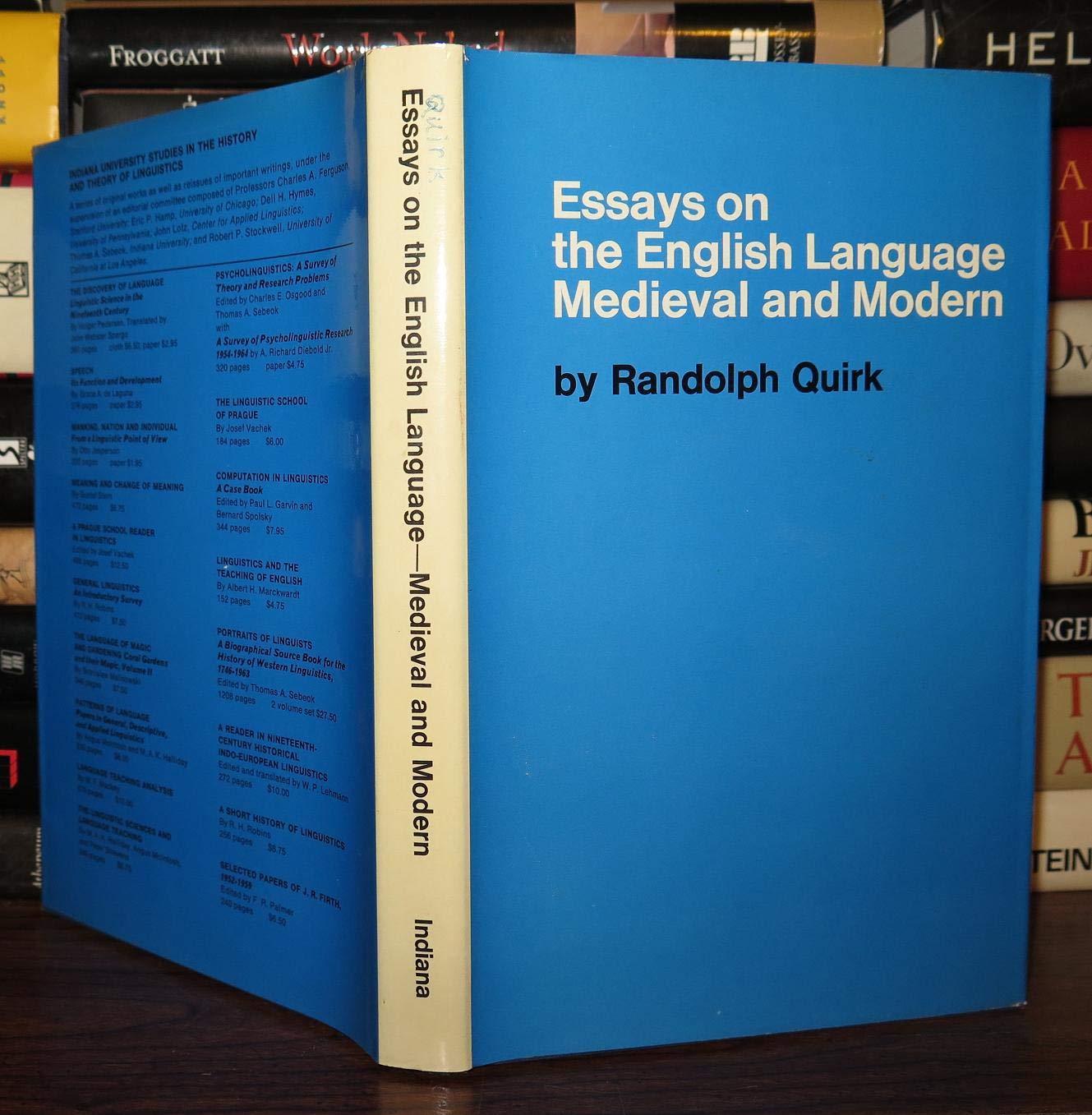 Essays on the English Language, Medieval and Modern.: Quirk, Randolph ...