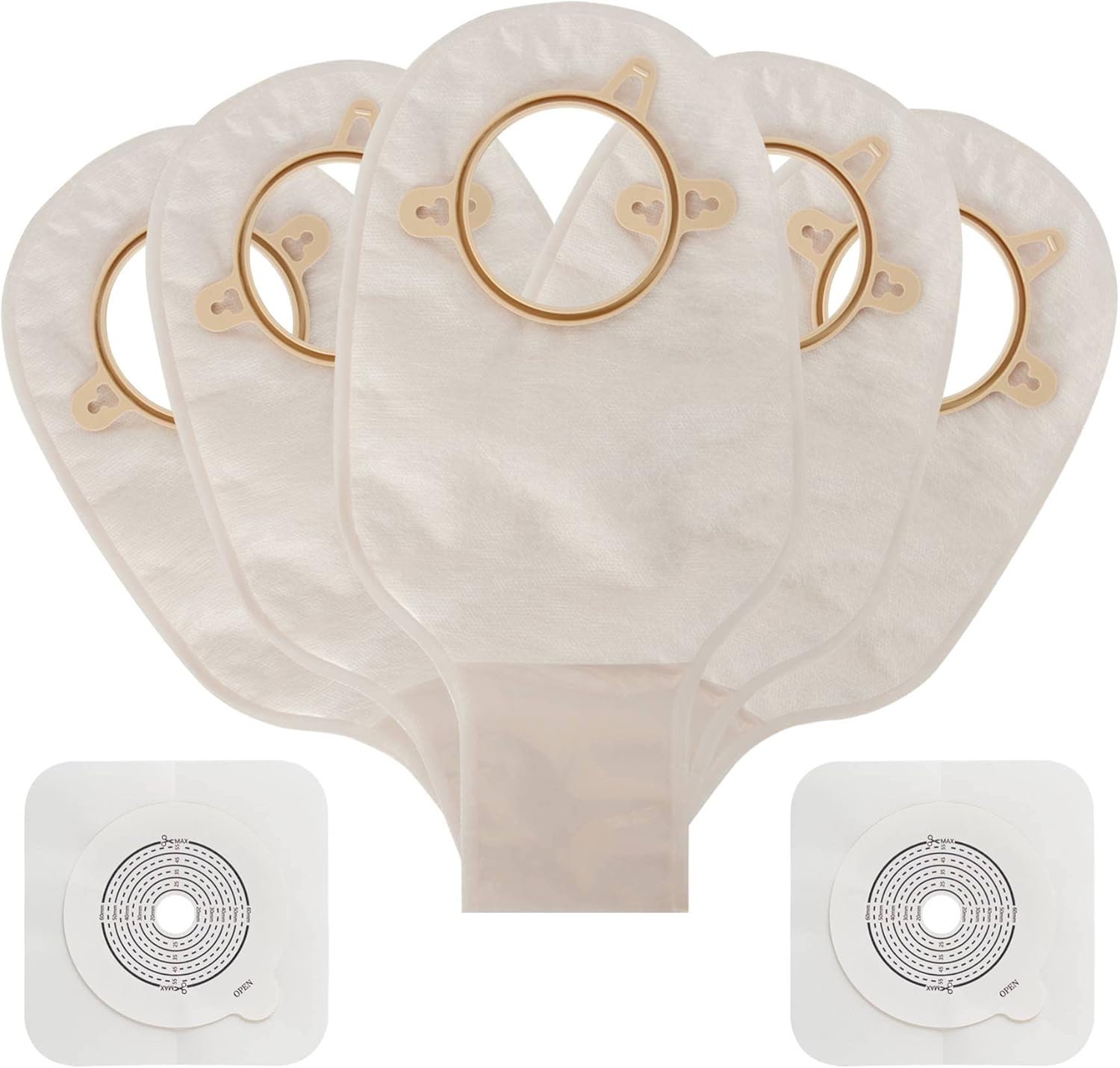 Amazon.com: 5 Packs Colostomy Bags, Two Piece Stoma Bags with Clip ...