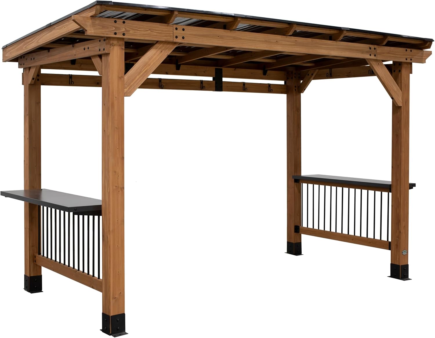 Backyard Discovery Saxony XL 100% Cedar Wood BBQ Gazebo | Hardtop ...