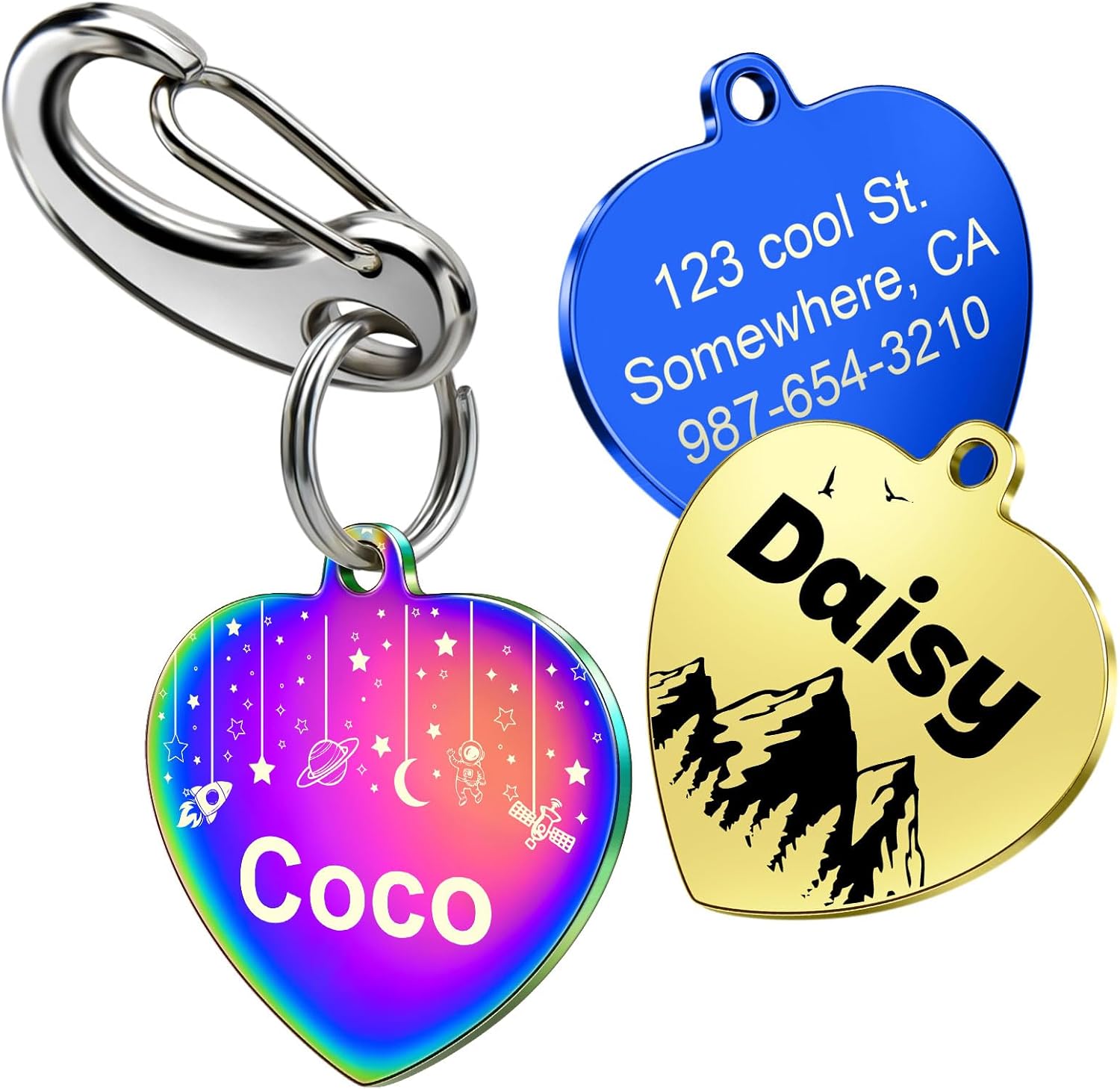 Amazon.com: Personalized Dog Tags Engraved for Pets - Durable Stainless ...